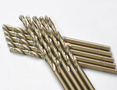 0XTUL 10PCS,3/32",HSS General Purpose Heavy Duty Cobalt Jobber Twist Drill Bits,ideal for drilling on mild steel, copper, Aluminum, Zinc alloy etc.