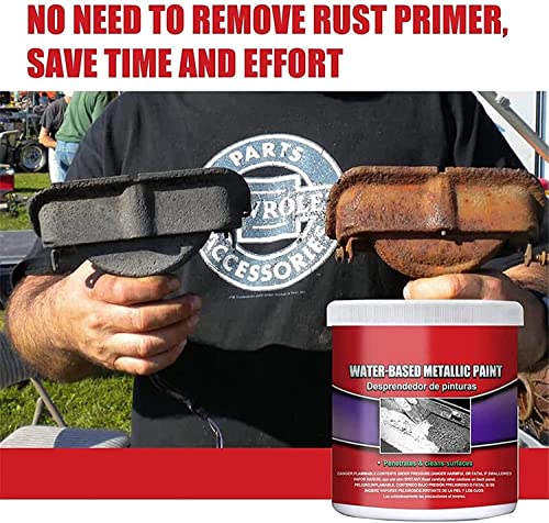 100ML Water-Based Metal Rust Remover,Multi-Functional Car Metallic Paint Anti-Rust Chassis Universal Rust Converter Gel Car Rust Remover for Car SUV Truck Car Chassis Derusting, Brush Included (2 Pcs)