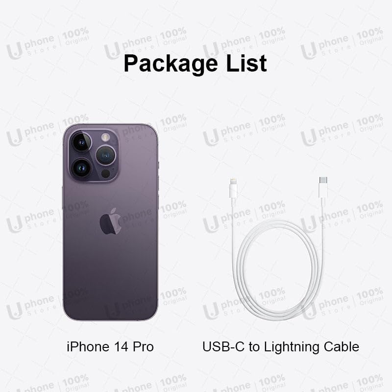 100% New Condition Apple iPhone 14 Pro 128GB / 256GB / 512GB /1TB ROM 2022 A16 Bionic Chip 6.1'' OLED Display Face ID 5G Mobile 2 Nano SIM / 14 Pro Deep Purple / 128G|CN Version
