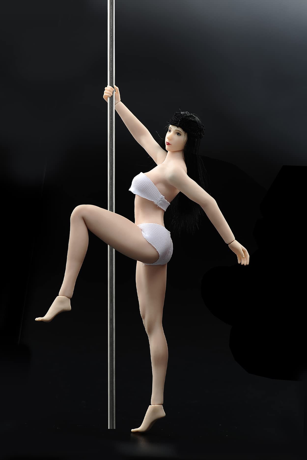 1/12 Scale Female Seamless Super Flexible Action Figure Body with Head Sculpt White Skin 6inch Model Full Set Dolls Toys (T01A)