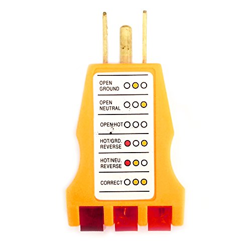 1 Electrical Receptacle Tester AC Outlet Plug 3 Prong Circuit Analyzer GND Open