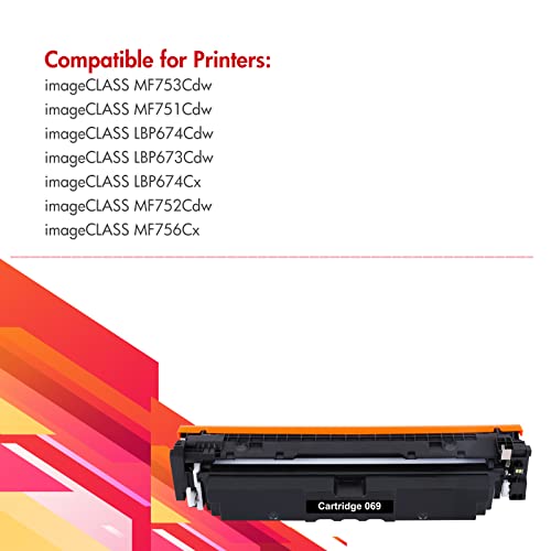 069 069H Black Toner Cartridge 1-Pack Replacement for Canon 069 Toner Cartridge for Canon imageCLASS MF753Cdw MF751Cdw LBP674Cdw Series Printer Ink