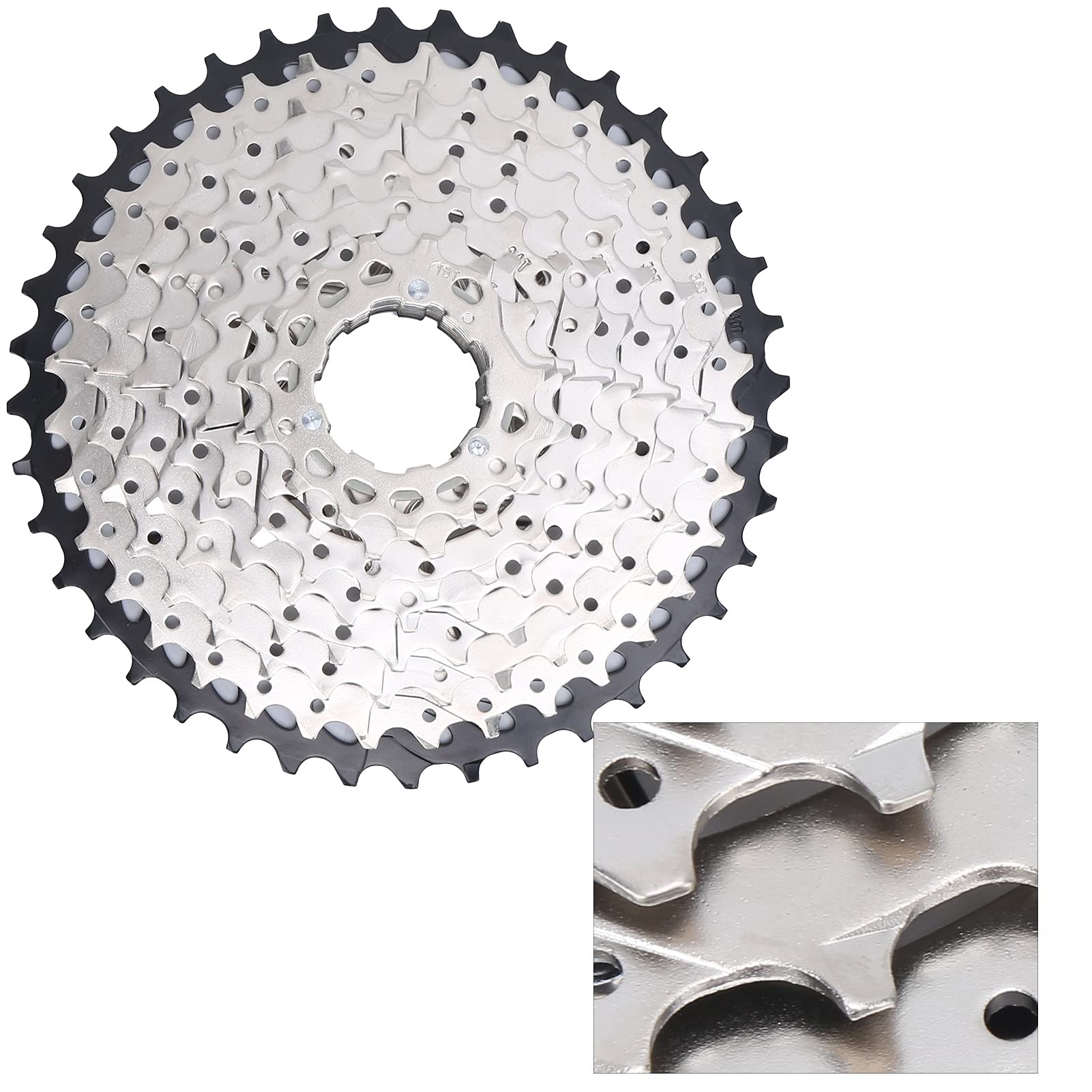 01 02 015 Bicycle Cassette, Bike Freewheel Lightweight 10 Speed Wear Resistant for Road Bicycle for Mountain Bicycle