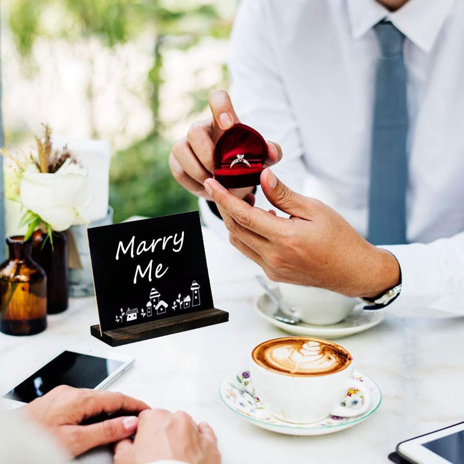 1 Set Chalkboard Signs with Stable Base Mini Chalkboard Signs with Stand Wooden Chalkboard Signs Easy Writing Detachable Mini Blackboard for Desktop Wedding Message Board Party Table Number Home Stor