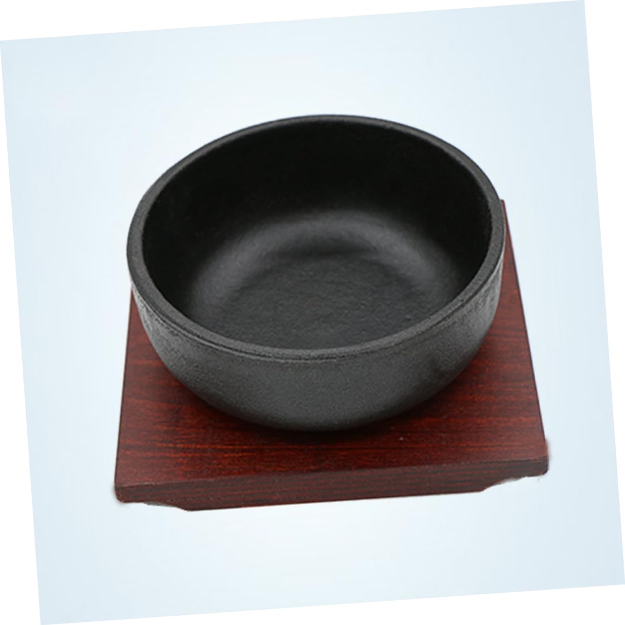 1 set Cooking Wood Cooker Food Cast Bibimbap Cookware Clay Casserole Sizzling Stew Tray Pot Stone Iron Rice Korean Household Soup Base with Bowl Style for Kitchen Induction Ramen
