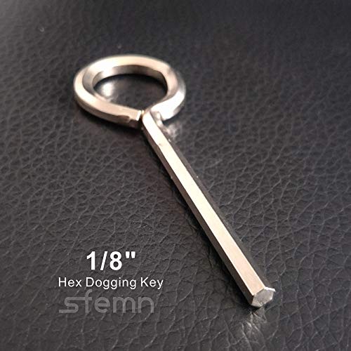 1/8” Standard Hex Dogging Key with Full Loop, Allen Wrench Door Key for Push Bar Panic Exit Devices, Solid Metal - 10 Packs
