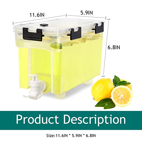 1 Gallon Drink Dispenser For Fridge,Beverage Dispenser With Spigot. Milk,Lemonade Dispenser,Juice Containers With Lids For Fridge, Parties And Dairly Use,100% Sealed And Filter screen