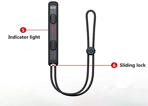1 Pair of Joy-Con Handle Controllers with anti-slip Lanyards for Nintendo Switch Video Games-Black