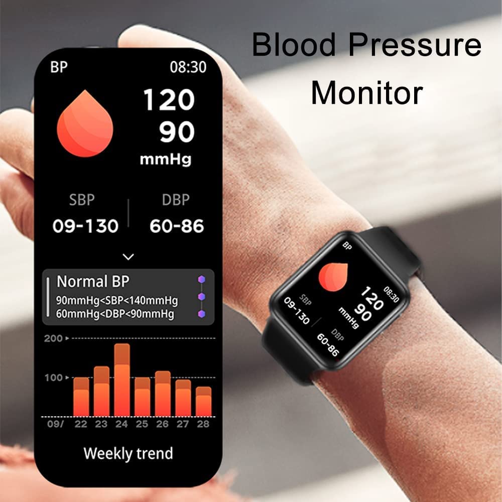 1.8" Smart Watches for Men Women Full Touchscreen Waterproof Smartwatch with Sports Activity Calorie Steps Counter Fitness Tracker for Android iOS