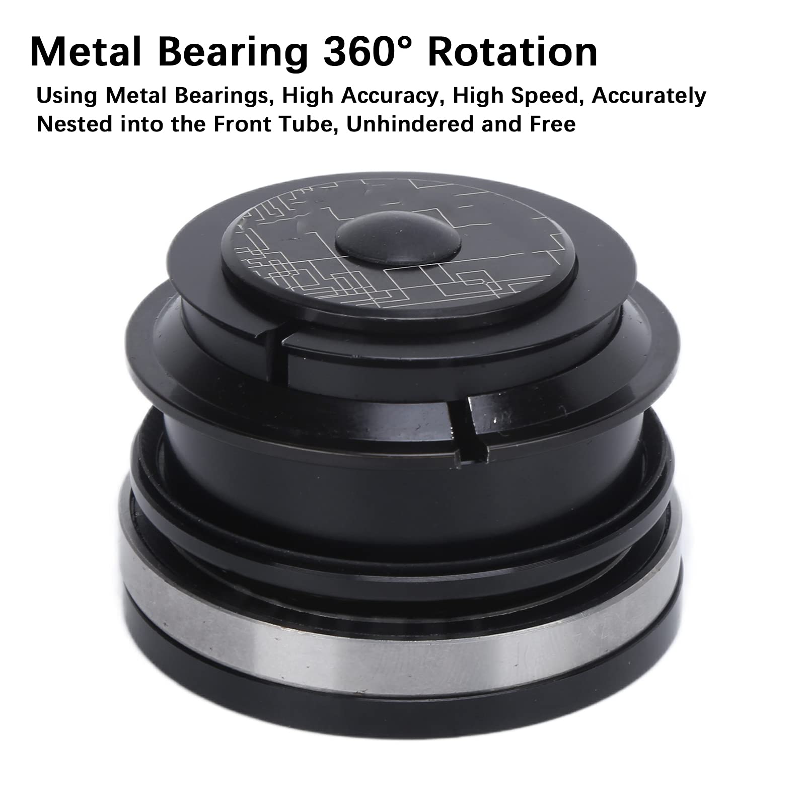 01 02 015 Bicycle Headset, Waterproof Bike Double Bearings Headset CNC Technology Aluminum Alloy High Speed for Road Bike
