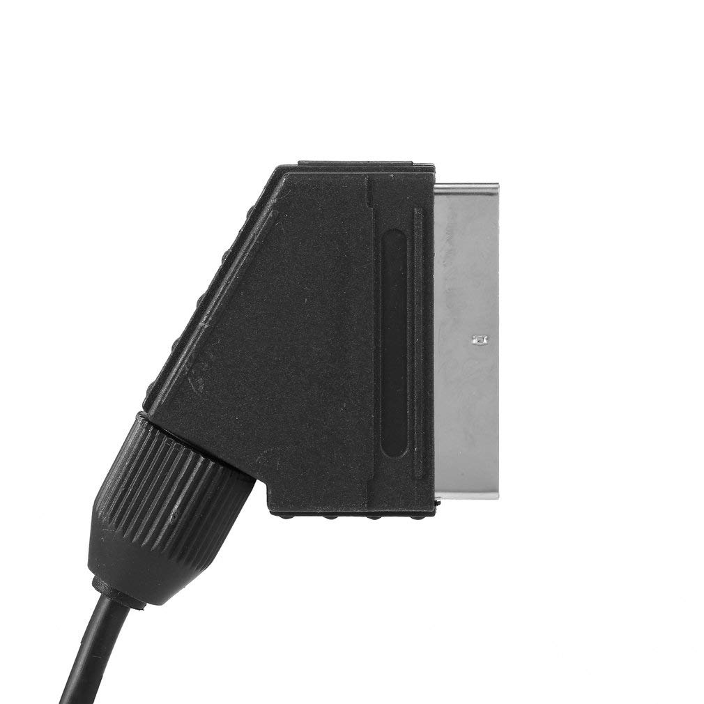 1.8M/6FT EU Version V-pin Scart Cable RGB AV Cables PAL for Sega Genesis 2 Mega Drive MD 2 (Black)