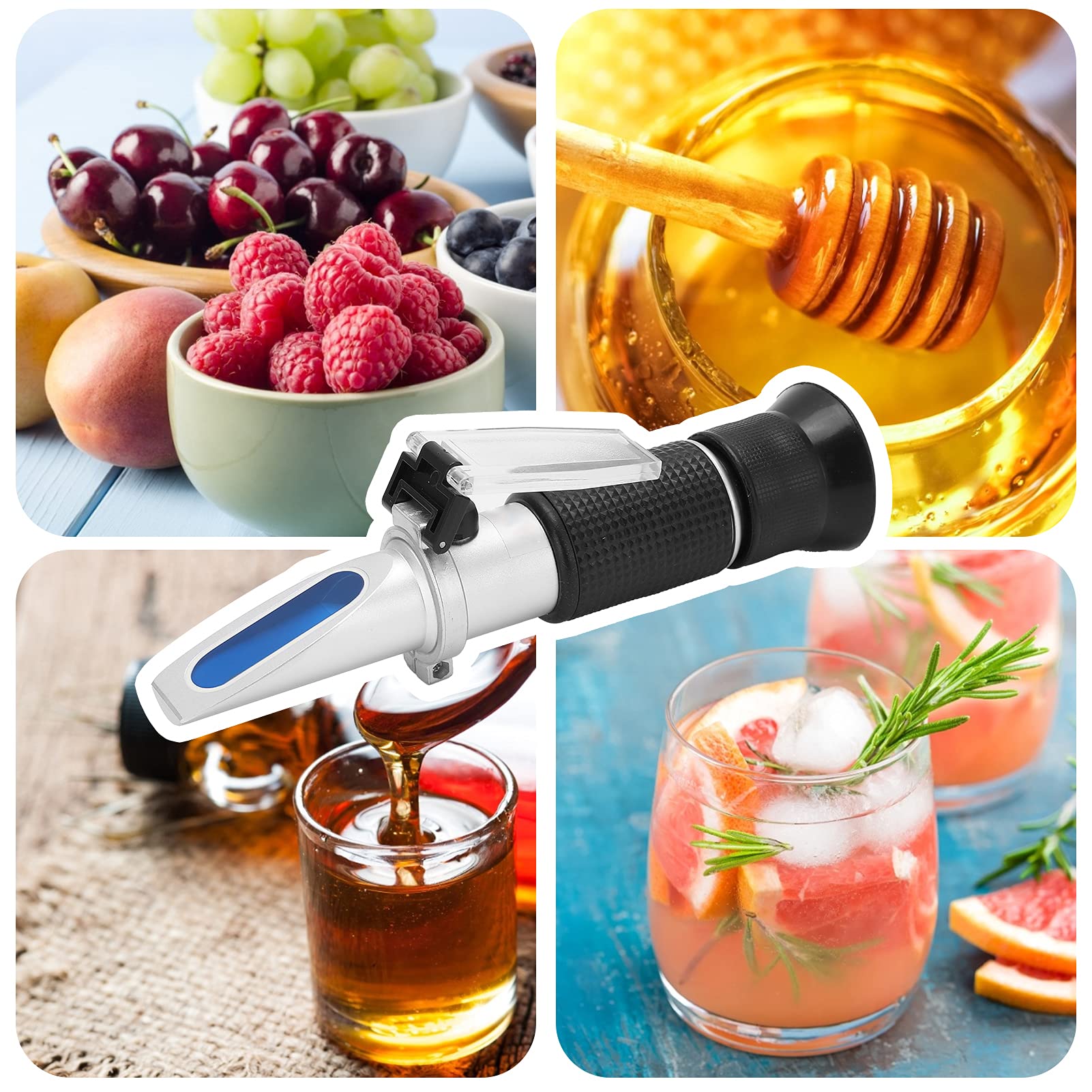 01 02 015 Concentration Tester, 28-62% brix Sugar Refractometer Refractometer with Screwdriver for Household for Food Industry for Agricultural