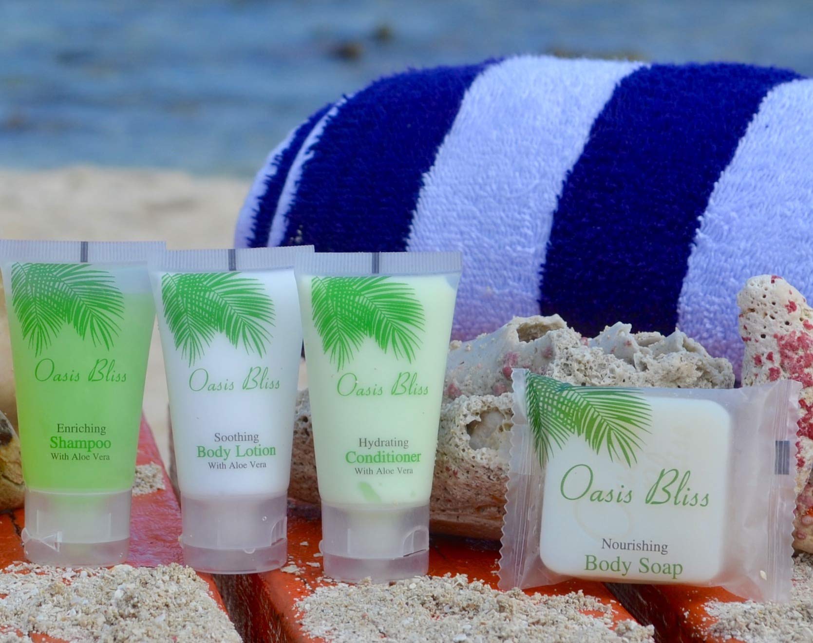 100 pcs Hotel Amenities Bundle: 25 Bath Bars, 25 Shampoo, 25 Conditioner, 25 Lotion - Bulk Mini Travel Size Guest Supplies Set