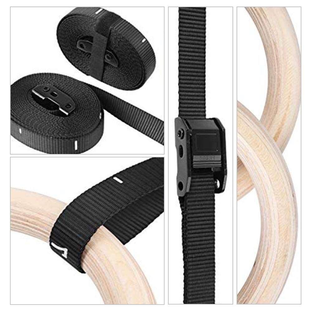 1 Pcs Gymnastic Ring Wooden Gym Ring, Fitness Ring, Exercise Ring, Heavy Duty Gym Equipment for Training Workout, Strength Training, Gymnastics, Olympic (Without Strap, Only 1 Ring)