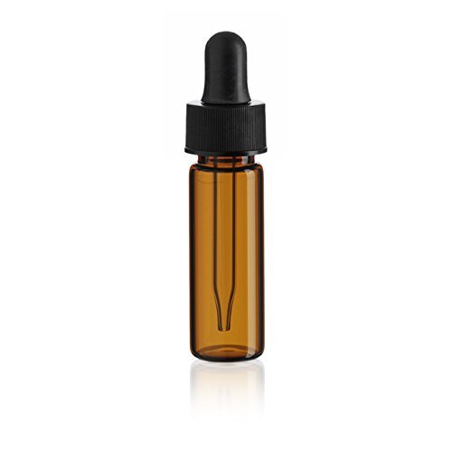 1 Dram Amber Glass Vial - Dropper - Pack of 144