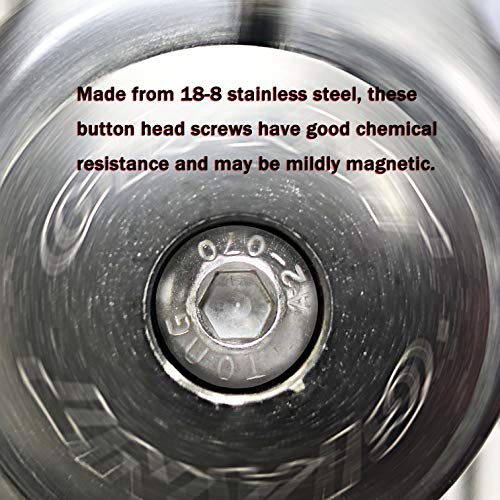 100 Pcs M3-0.50 x 8mm Button Head Socket Cap Screws, Passivated 18-8 Stainless Steel, Allen Hex Drive, ISO 7380, by Fullerkreg,Come in an Easy-use Storage Case