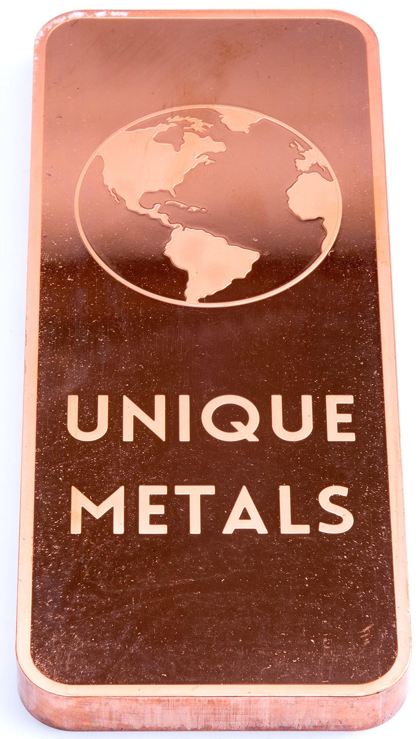 1 Kilo .999 Pure Copper Bar Bullion with Element Design - Unique Metals