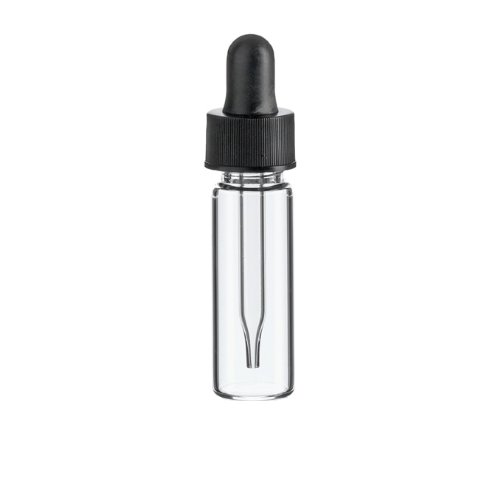 1 Dram Clear Glass Vial - Dropper - Pack of 12