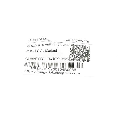 10mm Antimony Element Cube for Element Collection 0.39" Sb Density Cube Periodic Table Collect DIYs Biz Gift