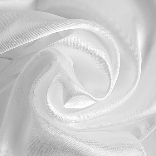 10-Pack White Satin Table Runners for Rectangular and Round Tables, Weddings, Baby Showers, Birthday Parties, Banquets, Events Decorations (White, 108.2x11.8 in)