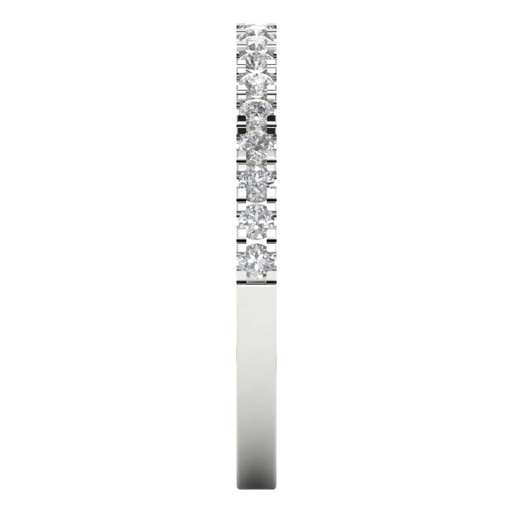 0.57 ct Round Cut Clear Simulated Diamond 14k White Gold Stackable Wedding Engagement Designer Anniversary Ring Band Sz 5.5