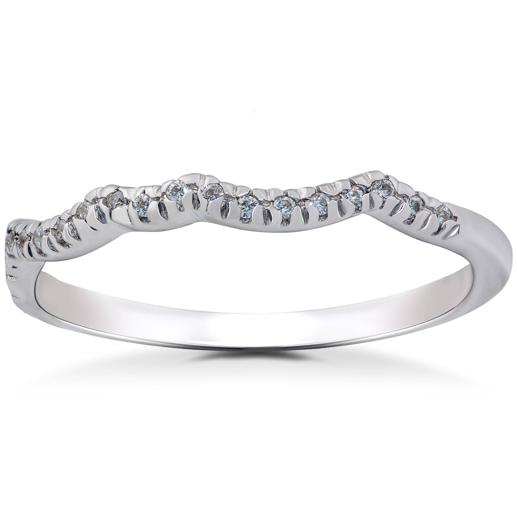 1 1/6ct Diamond Infinity Engagement Wedding Ring Bridal Set 14K White Gold - Size 5