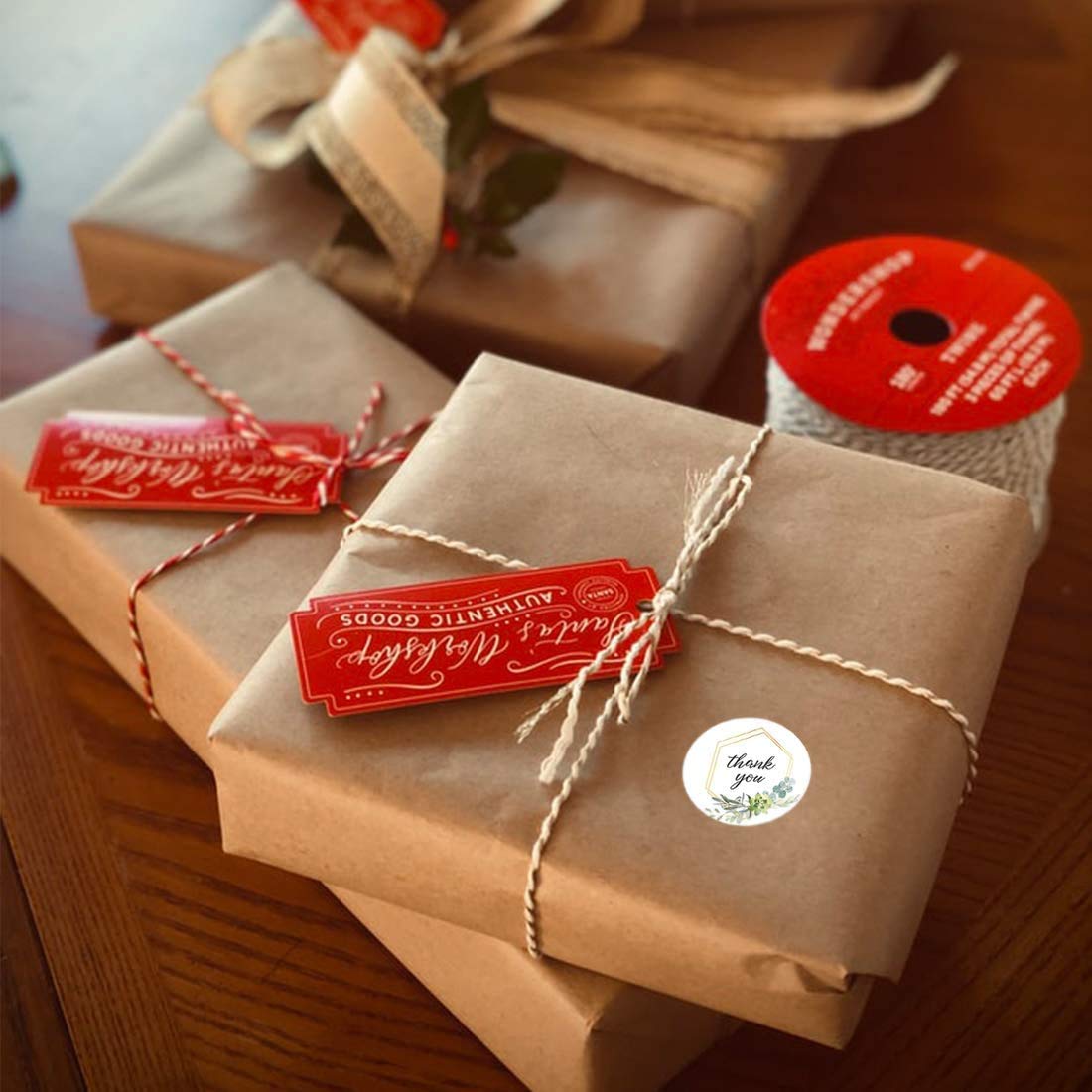 1.5" Thank You Stickers Roll, 4 Design Adhesive Label Stickers for Gifts Bags Envelopes Bubble Mailers Boxes Small Business Stickers (500pcs/ Roll)
