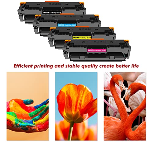 055H 055 MF743Cdw Toner Cartridge High Capacity 4 Pack Compatible Replacement for Canon Cartridge 055 Color ImageCLASS MF743Cdw MF741Cdw MF746Cdw LBP664Cdw Printer Black/Cyan/Magenta/Yellow