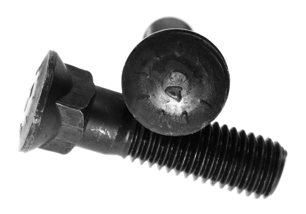 1 1/8"-7x4 1/2" Coarse Thread Grade 8 Dome Head Plow Bolt #3 Alloy Steel Plain Finish Pk 30