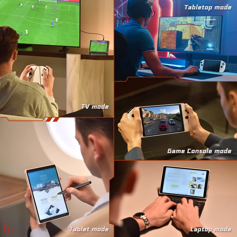 1 ONE-NETBOOK ONEXPLAYER 2-8.4'' Portable PC 2560 * 1600 IPS 5 in 1 Windows11 Laptop Pocket Game Work Tablet (White, AMD R7-6800U 32GB/2TB)