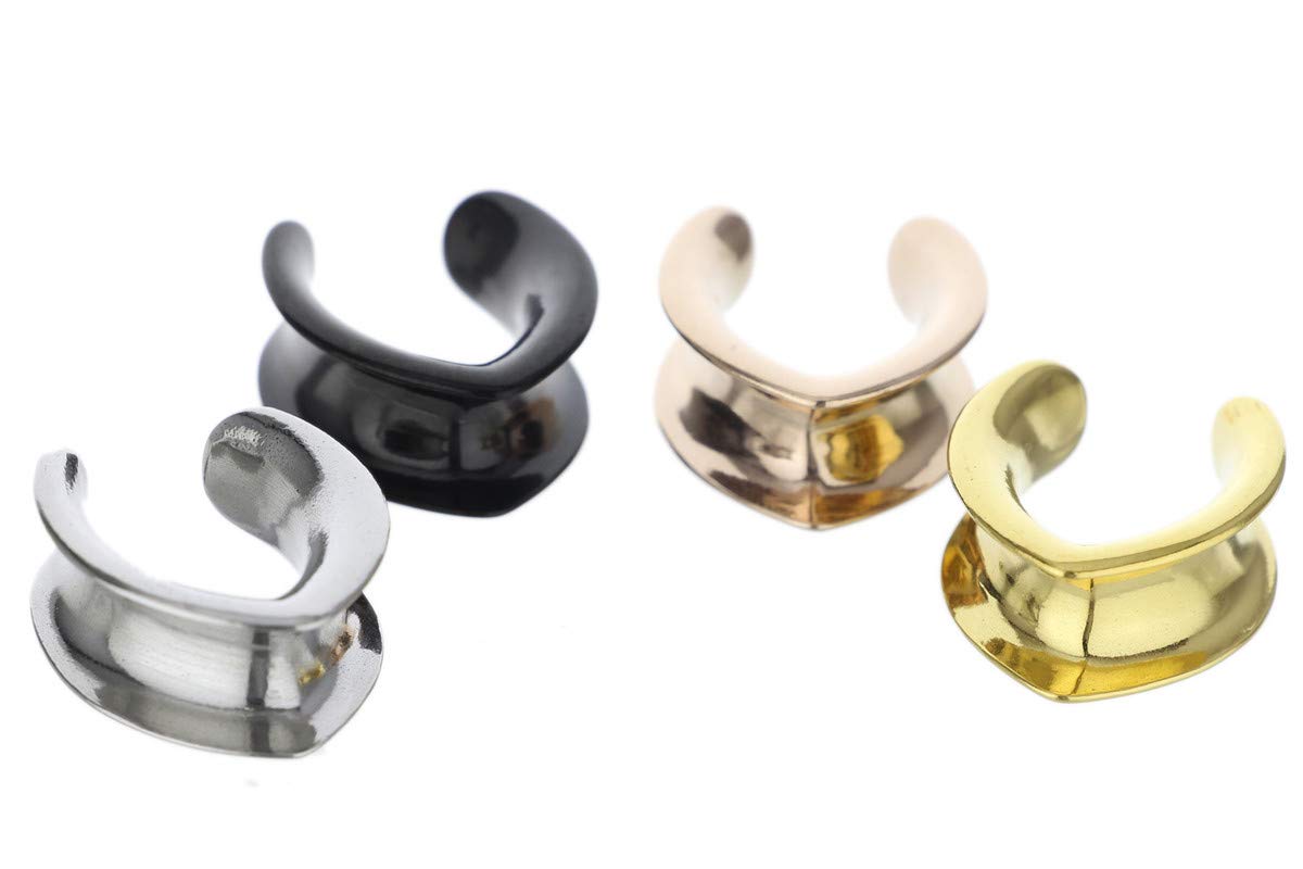 1 1/8 inch 28mm 316L Surgical Steel Teardrop Ear Weights Saddle Hanger Spreader Gauges Piercing Tunnels Plugs Stretching Kit