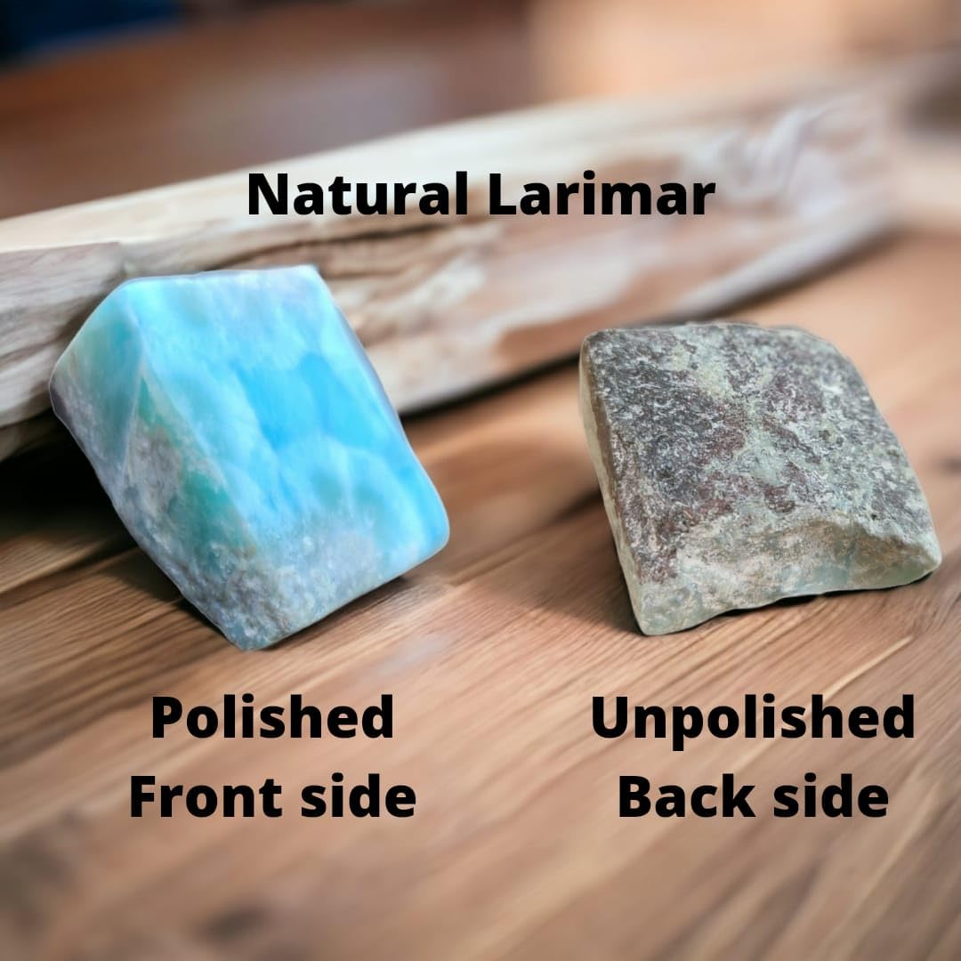 1 Authentic and Natural Larimar Rough Polished - Unique and Timeless Larimar Piece - Perfect for Jewelry Projects and Gem Collector - Larimar Charm - One-of-a-kind Larimar Statement Piece