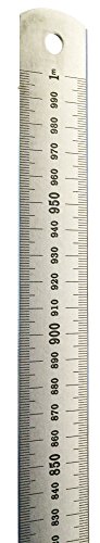 1 Meter Stainless Steel Ruler with Stamped Centimeter and Millimeter Graduations - Eisco Labs