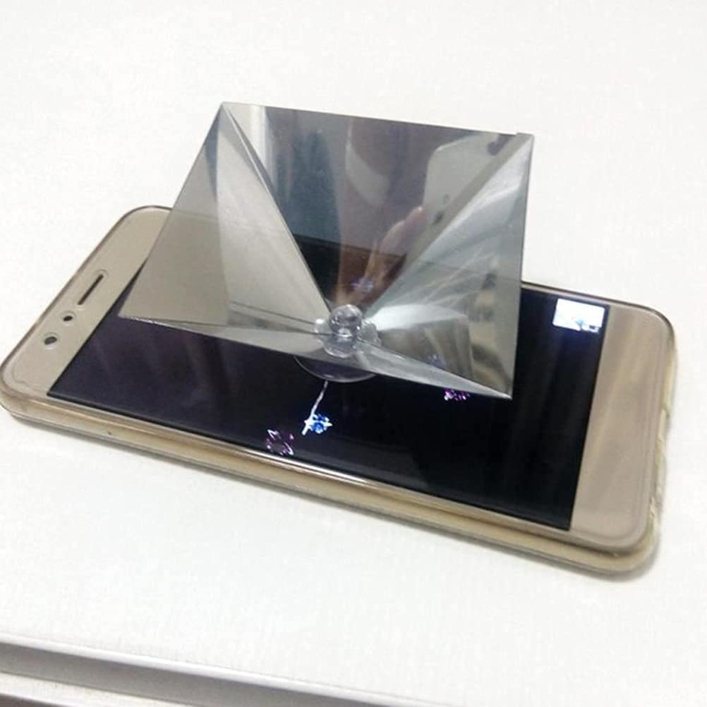 1 Piece 3D Hologram Display Pyramid 3D Hologram Projector Video Pyramid Stand for Smart Mobile Phone, Product Display, Animated Characters, Personal Entertainment Durability and attraction