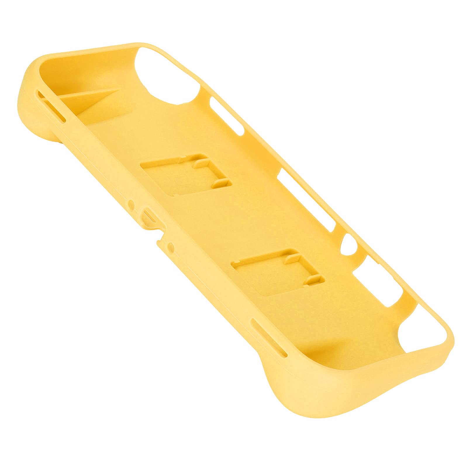 01 02 015 TPU Protective Case, Half Packed Protective Shell Case Elastic 2 Game Card Slots Ergonomics for Switch Lite(Yellow)