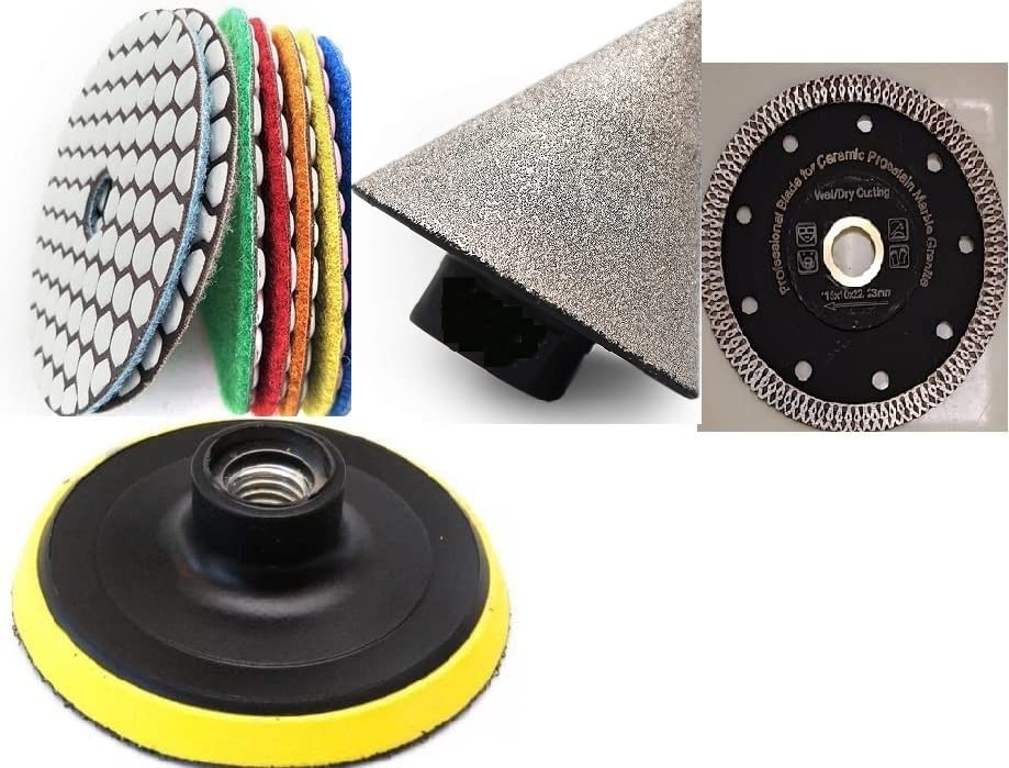 1-3/8" Diamond Beveling Chamfer Bits for Granite Marble Tiles Existing Holes Enlarging Resin Dry Polishing Pad Diamond Super Thin Mesh Rim Ceramic Porcelain Saw Blade
