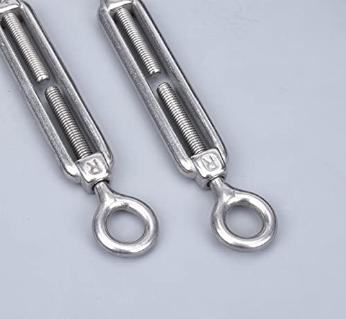 10Pcs M4 Turnbuckles,Alele Clothesline Tightener,Stainless Steel 304 Turnbuckle,Suitable for Tighten Taut Rope (M4 Turnbuckles 10 Pack New)