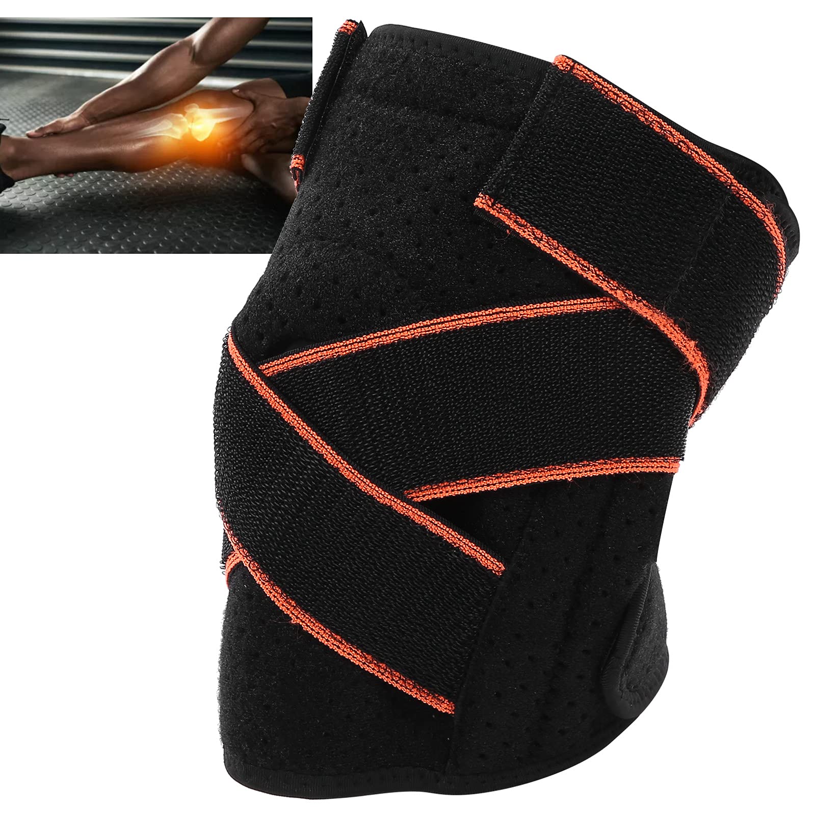 01 02 015 Knee Sleeve, Neoprene Knee Support Compression for Meniscus Injury for Sports Sprain for Arthritis for Ligament Injury