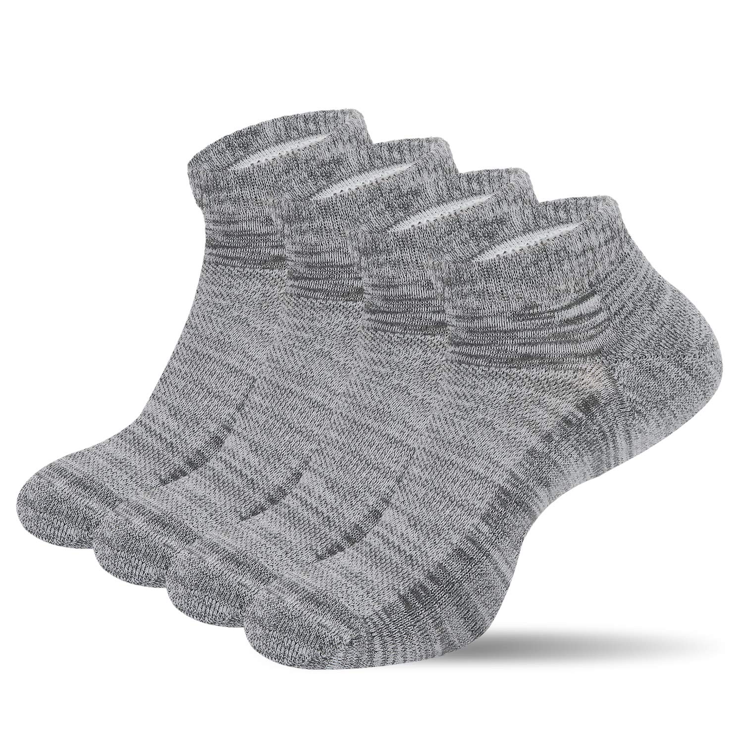 +MD Mens Bamboo Seamless Low Cut Athletic Socks Moisture Wicking Cushioned No Show Running Socks 4Grey13-15