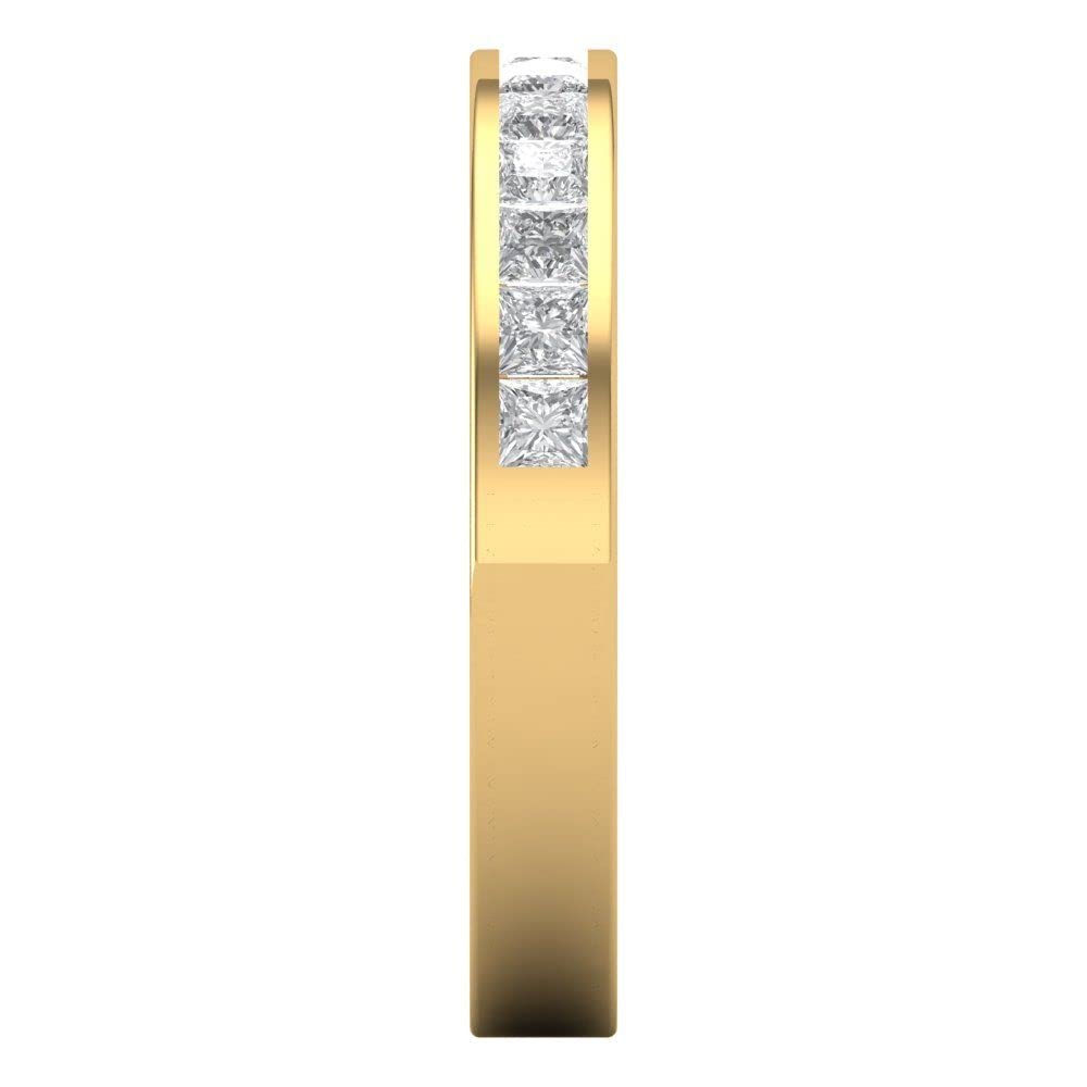 0.84 ct Princess Cut Clear Simulated Diamond 14k Yellow Gold Stackable Wedding Engagement Promise anniversary Band Sz 7.25