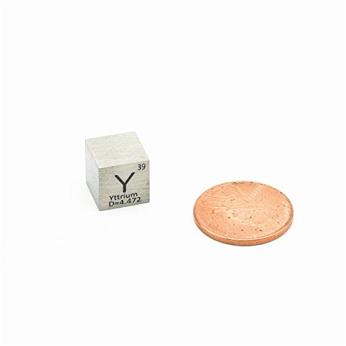 10mm Yttrium Element Cube for Element Collection 0.39" Y Density Cube Periodic Table Collect DIYs Biz Gift