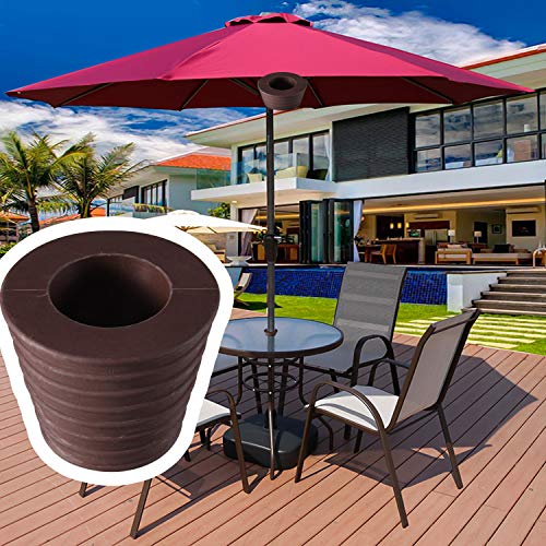 2 PCS Umbrella Cone Wedge and Table Umbrella Hole Ring and Cap Set for Outdoor Patio Umbrella, Umbrella Pole Diameter 1.5 Inch or Smaller (Brown Transparent)
