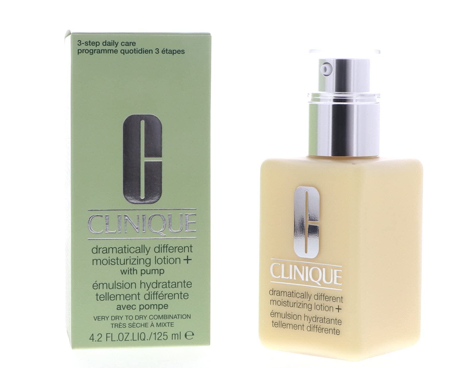 1 Pack Dramatically Different Moisturizing Lotion+ by Clinique with Pump Very Dry to Dry Combination Skin 125ML