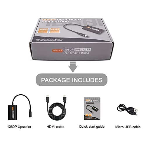 1080P Upscaler Adapter for All Saturn Console HDTV Converter Adapter S-Video Input 4:3/16:9 aspect ratio switching