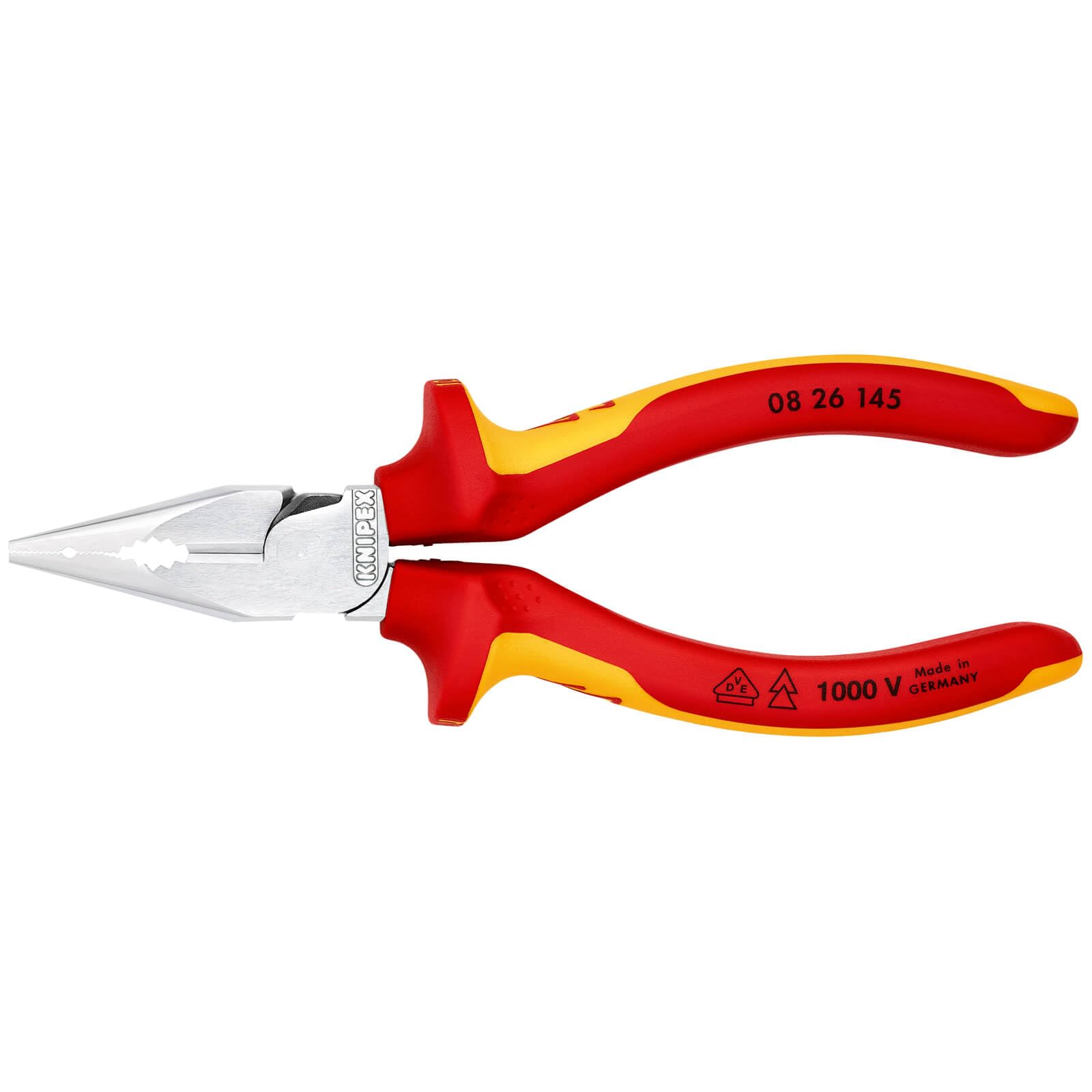08 26 145 SB Needle-Nose Combination Pliers 5, 71" VDE-Tested In Blister Packaging