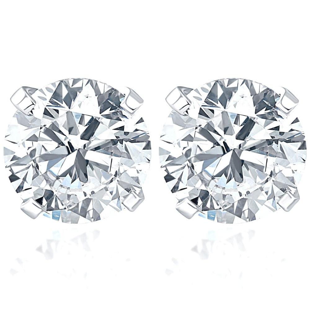 1 Carat (ctw) Diamond Studs in 14k White Gold Lab Grown