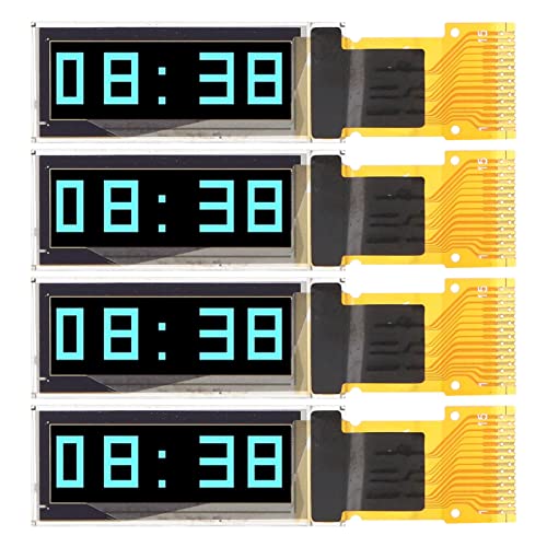 0.91in Display Module, Thin Bright Self Illumination 4 Pcs Organic Light Emitting Diode Screen 15 Pin for Electronic Components(Blue)