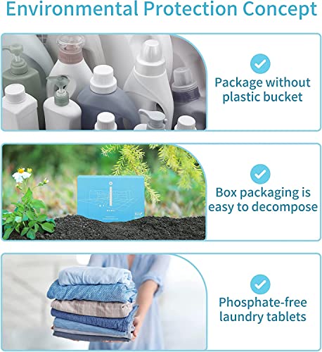 105 load 450 gram 1 pound Laundry Detergent Sheets, Compatible with Laundromat HE Machines and Laundry Basket,no Scent No Plastic Jug, Ecology, Eco-friendly, Zero Waste, Plastic Free, Quick Dissolve, Liquid free, Powder-free, Tiffany blue Great for Home,