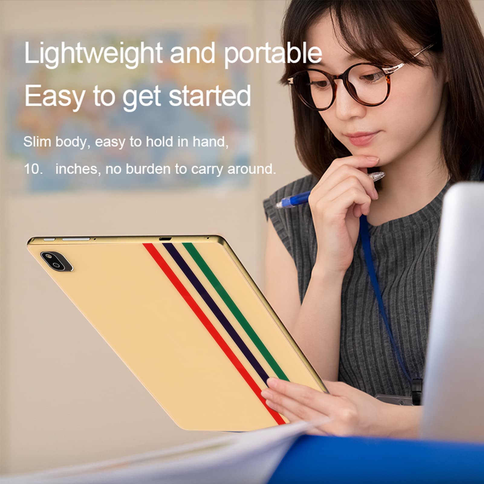 10 Inch Tablet, 6G RAM 256G ROM Tablet for Home for Travel (US Plug)