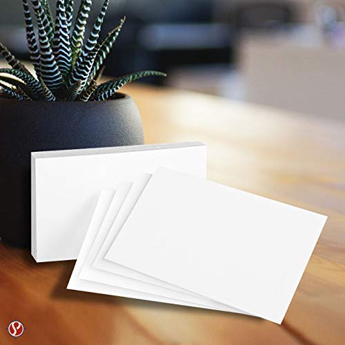 100 Extra Thick Index Cards | Blank Note Card | 14pt (0.014β) 100lb | Heavyweight Thick White Cover Stock | 100 Cards Per Pack - 3 x 5 Inches